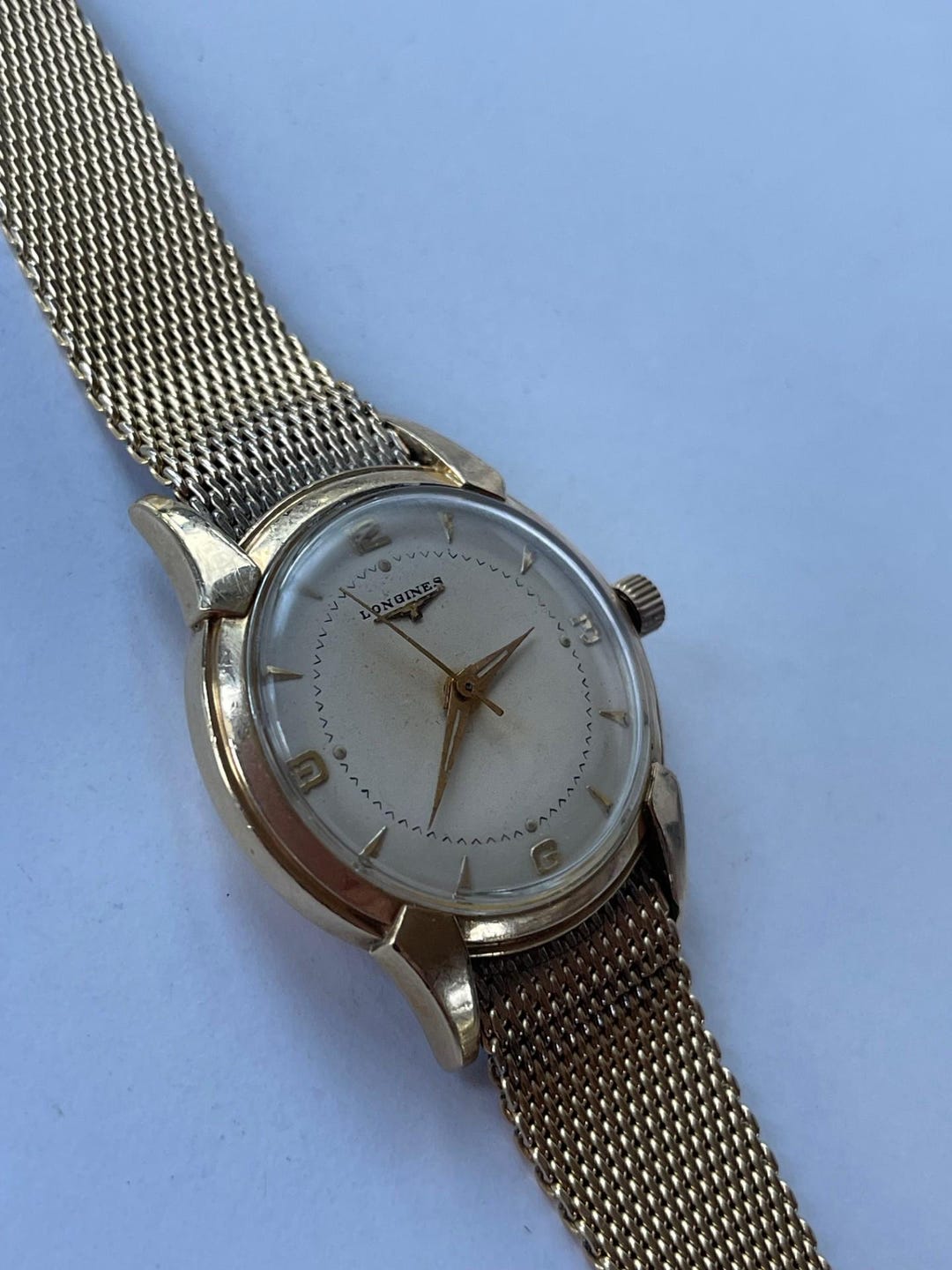 Longines 10K Gold Filled Two Tone Pie Pan Dial Screw Down Back Vintage ...