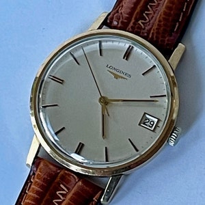 Longines Solid 9K375 Gold DS&S Baume Case Cal.6952 Calendar Date ...