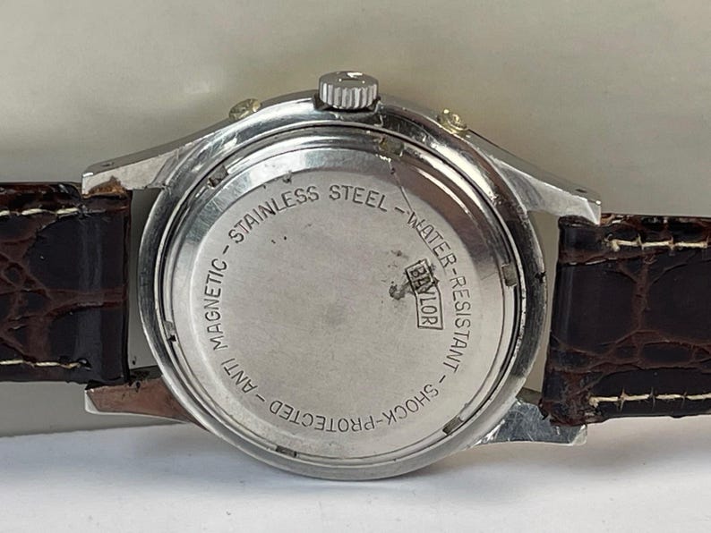 Heuer Baylor Triple Calendar Automatic Gold Filled Bezel Stainless ...