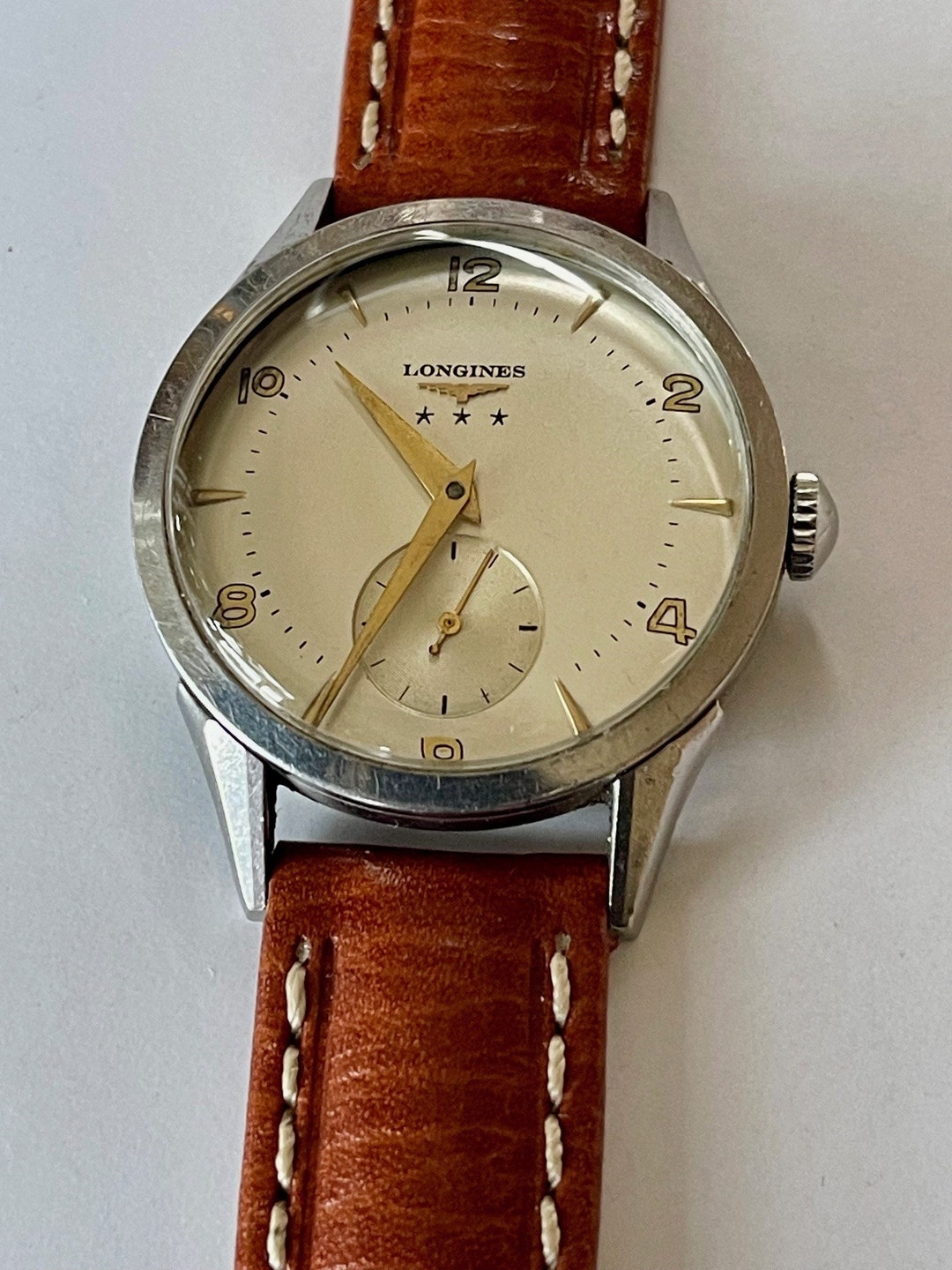 Longines Three Stars Classic Dress Stainless Steel Screw Down Back ...