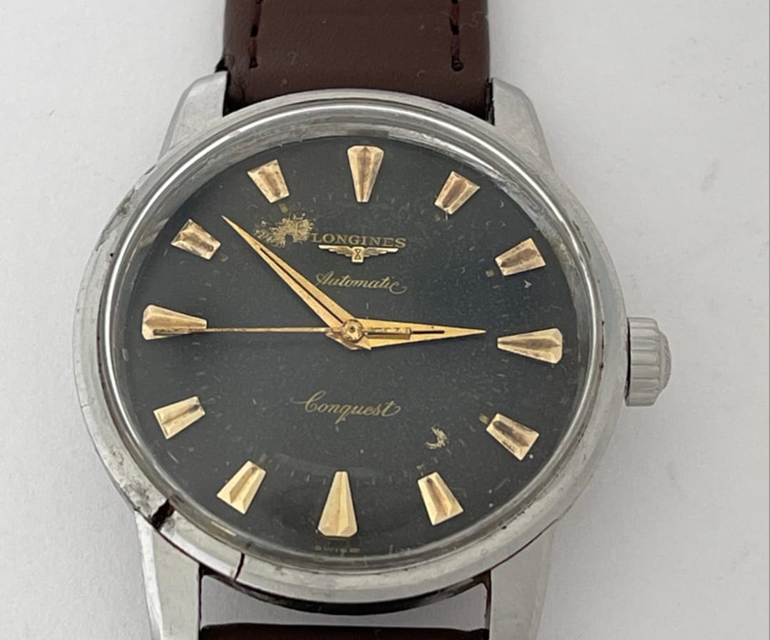 Longines Conquest Automatic Cal.19as Black Dial Screw Down Case Back ...
