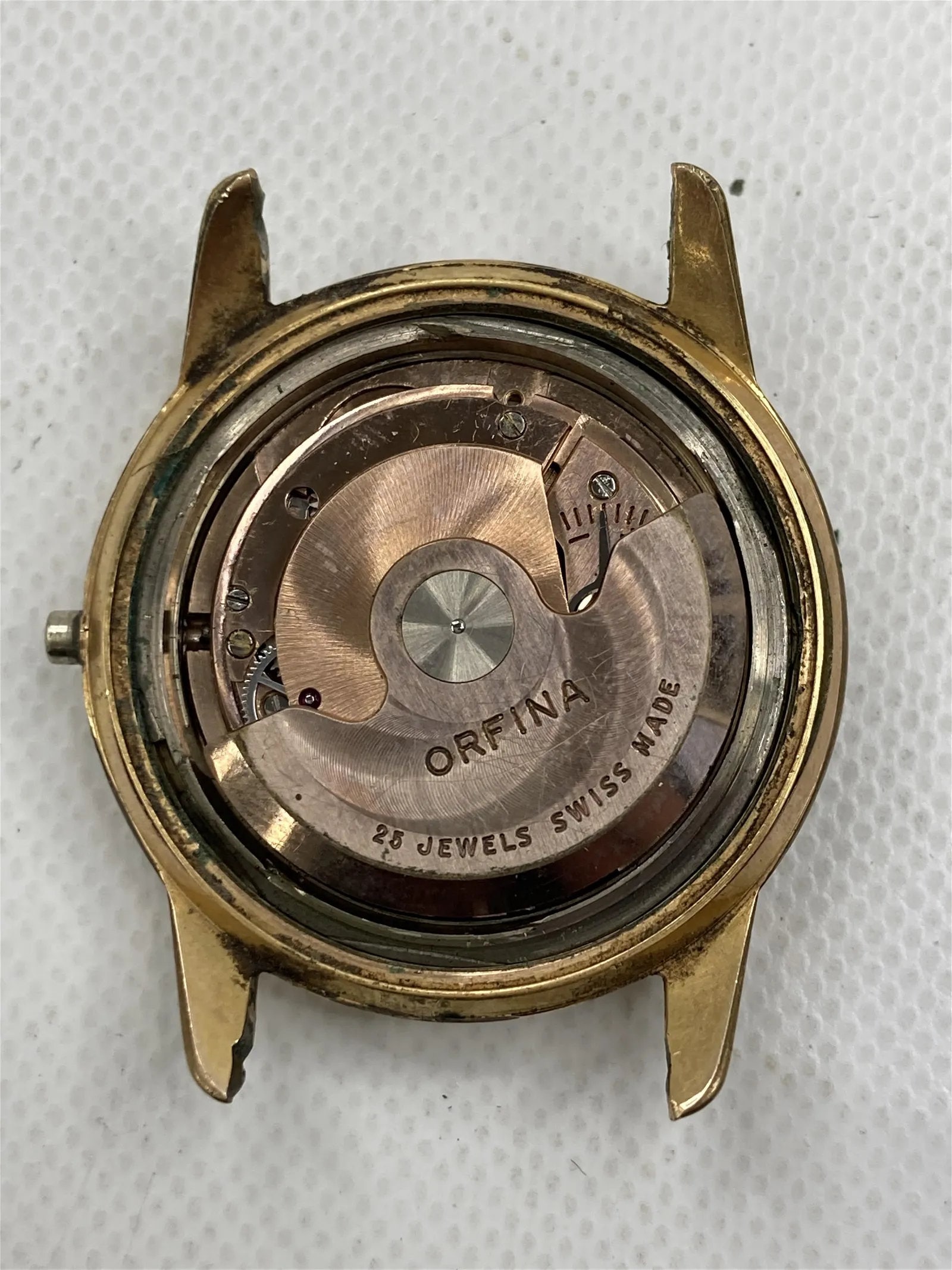 Orfina De Luxe Calendar Red Date Automatic Tropicalized Gold Capped ...