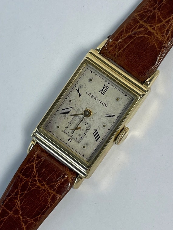 Longines Solid 14K(585) Art Deco Rectangular Cal.9L R… - Gem