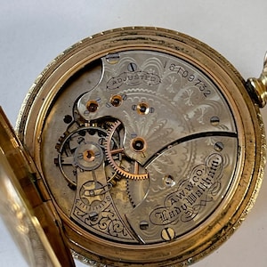 Waltham Railroad Military Doctors 14K Puritan Gold Hunter Case ...