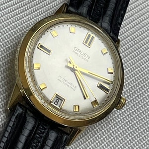 Gruen Precision Autowind Solid 14K(585) Automatic Calendar Date Vintage ...