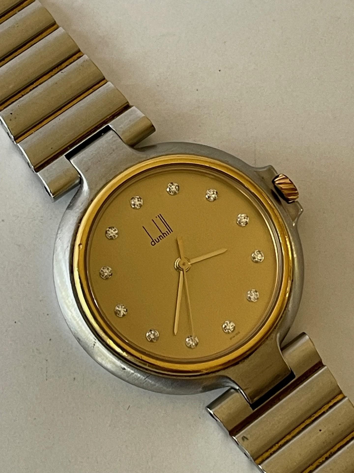 Dunhill Millenium Genuine Diamonds Two Tone Gold/stainless Steel Ref.6 ...