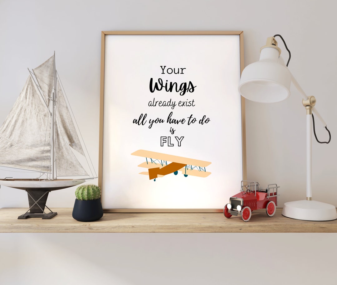 Printable Biplane Poster, Biplane Art, Your Wings Poster, Aviation ...