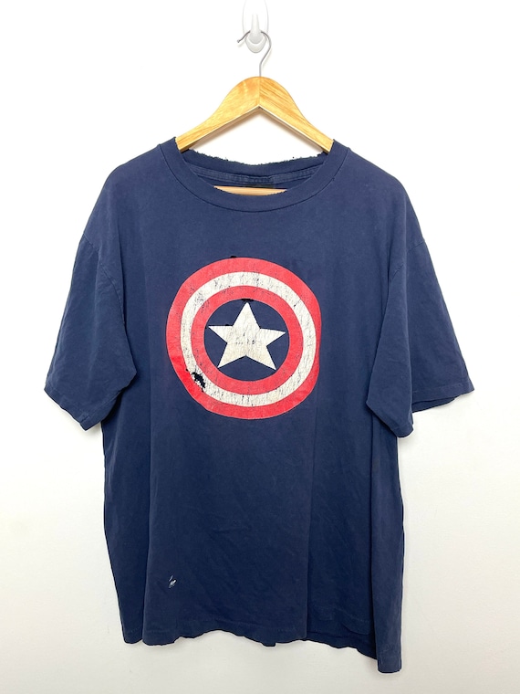 Vintage 1990s Captain America Changes Tag Shield Logo… - Gem