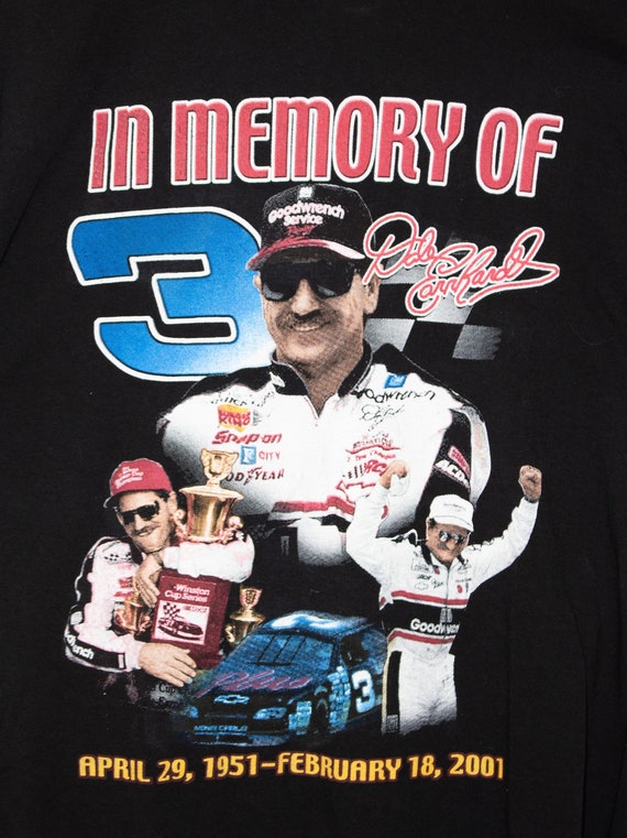 Vintage 2001 NASCAR Dale Earnhardt Memorial Graphic T… - Gem