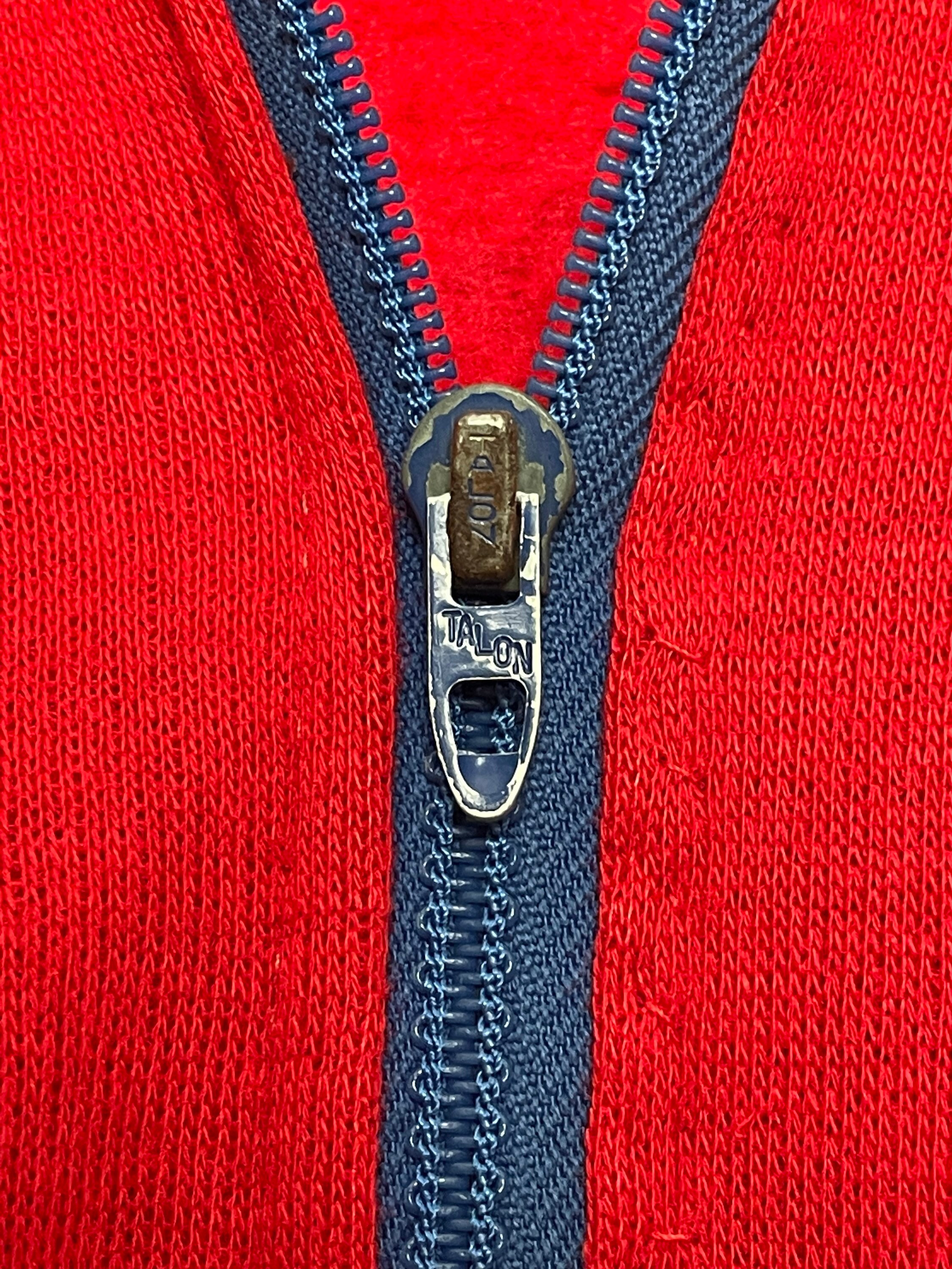 Vintage 1970s Talon Zipper Zip up Ringer Hoodie Sweatshirt (size Adult ...
