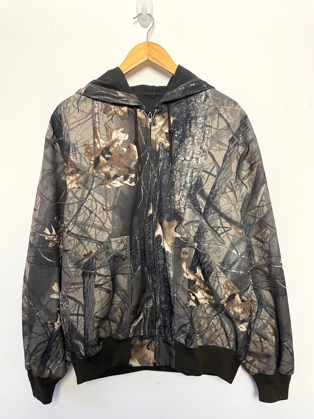 Vintage 10x Made in USA Realtree Forest Camouflage Zip up Hooded ...