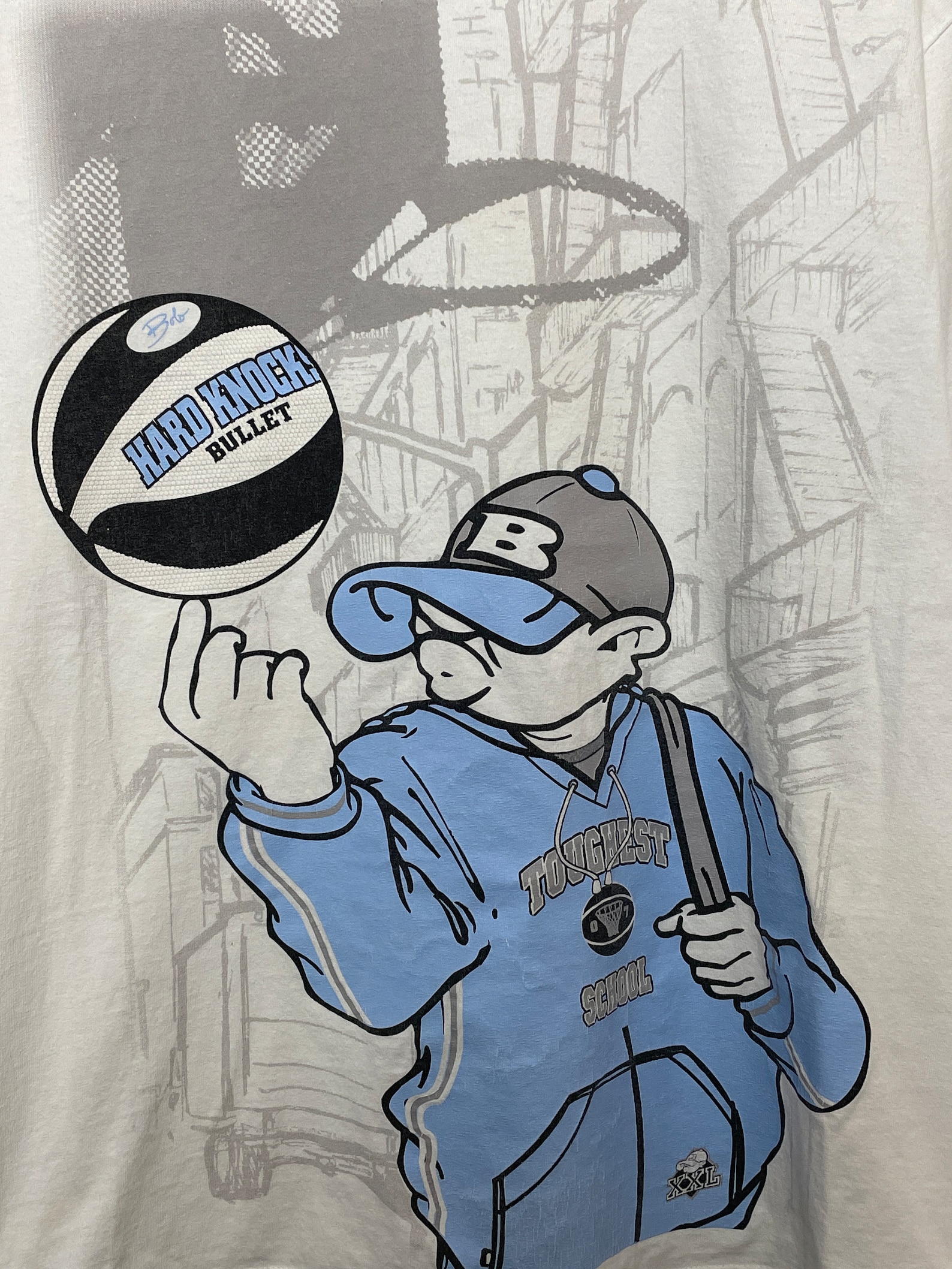 Vintage Y2K Hard Knocks Basketball Graphic Streetwear Tee Shirt (size ...
