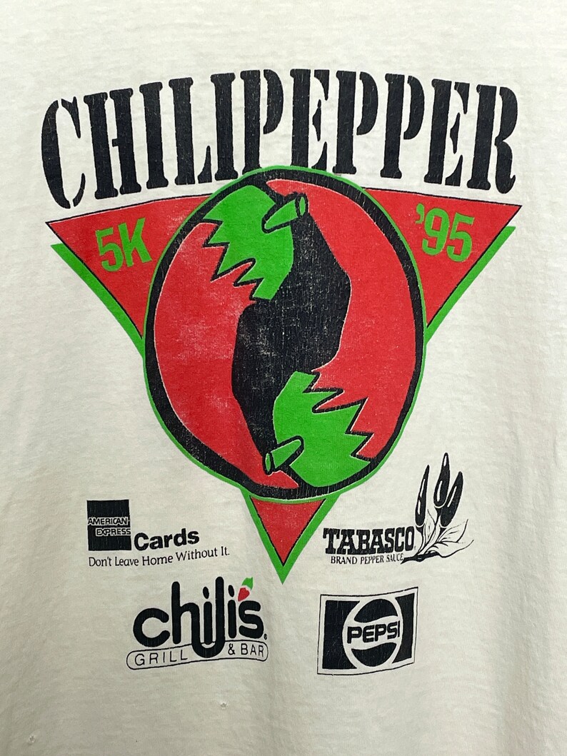 Vintage 1995 Chili Pepper 5K Running Race Tabasco Pepsi American ...