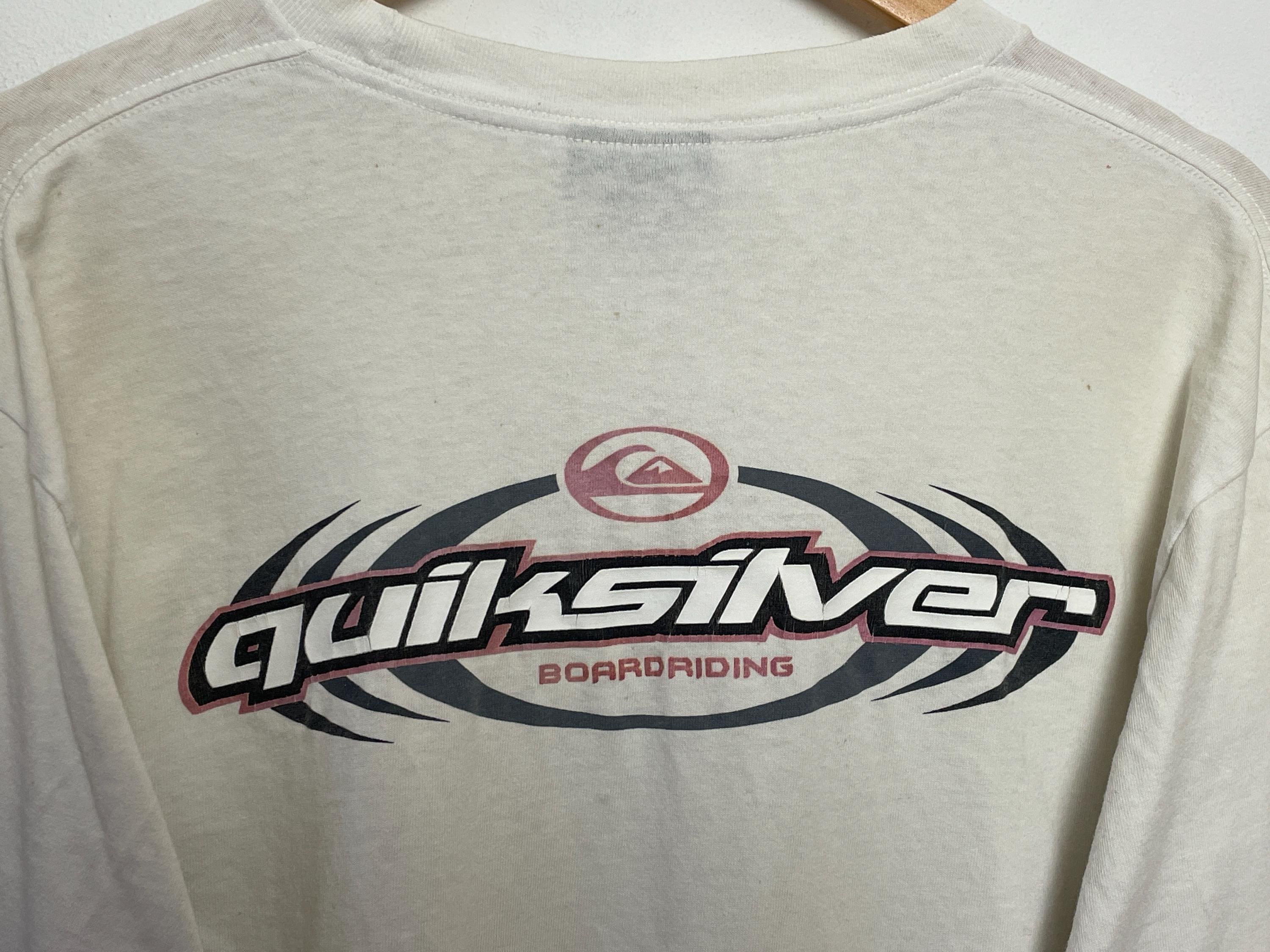 Vintage 1990s Quicksilver Boarding Spell Out Graphic Long Sleeve Tee ...