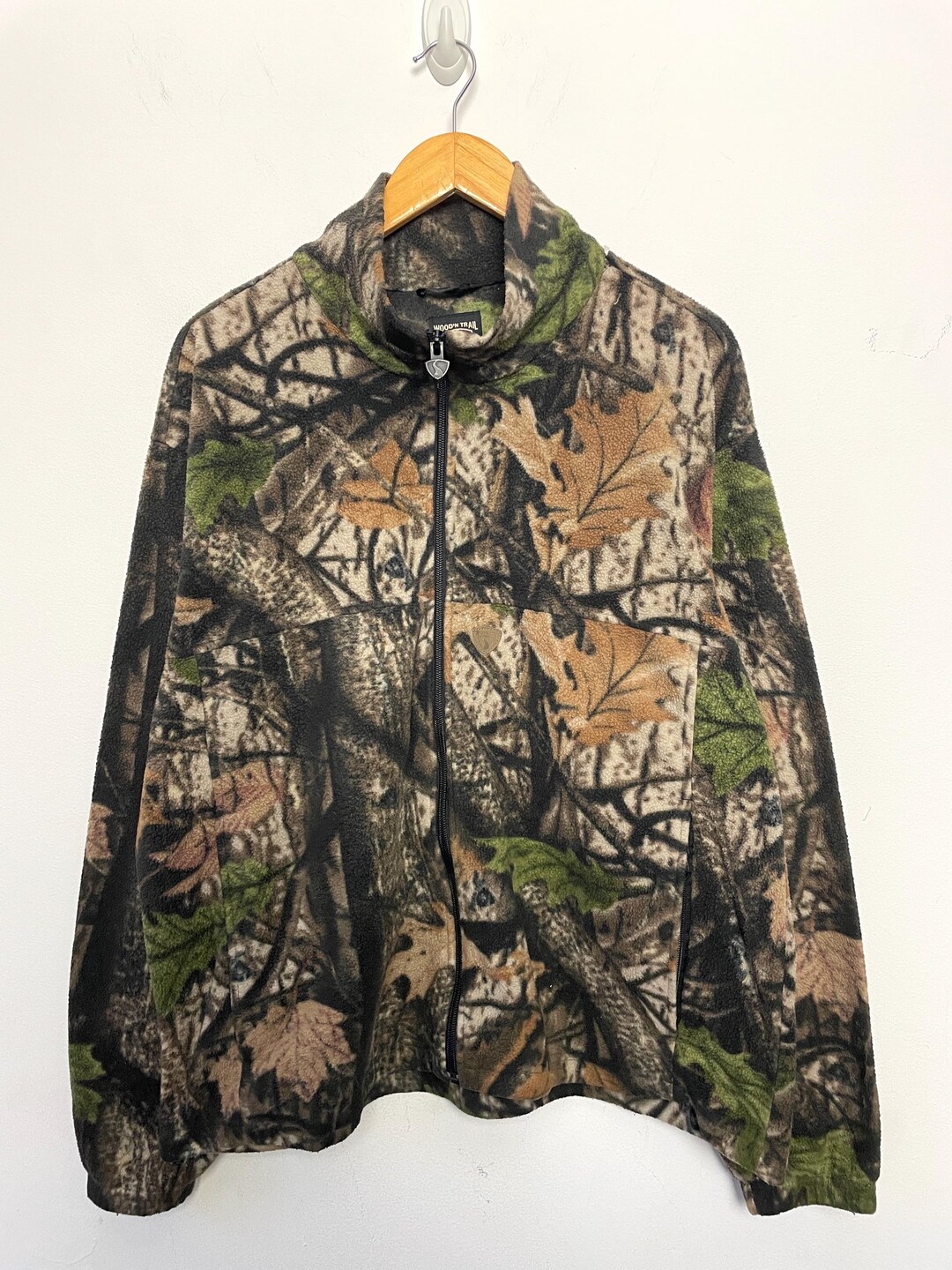 Vintage Wooden Trail Realtree Forest Camouflage Fleece Zip up Jacket ...