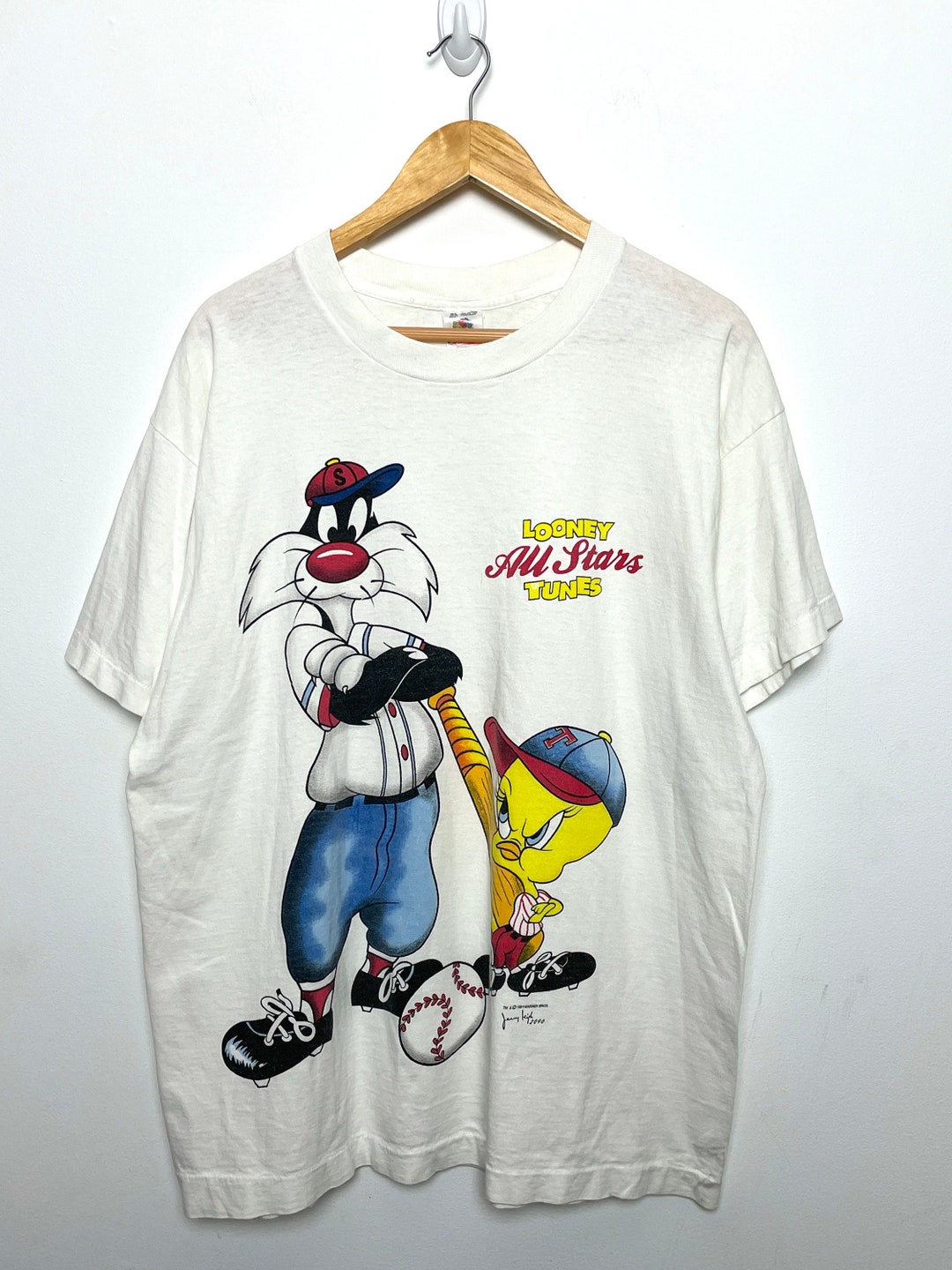 Vintage 1994 Looney Tunes Sylvester Tweety Bird Baseball Graphic Tee ...