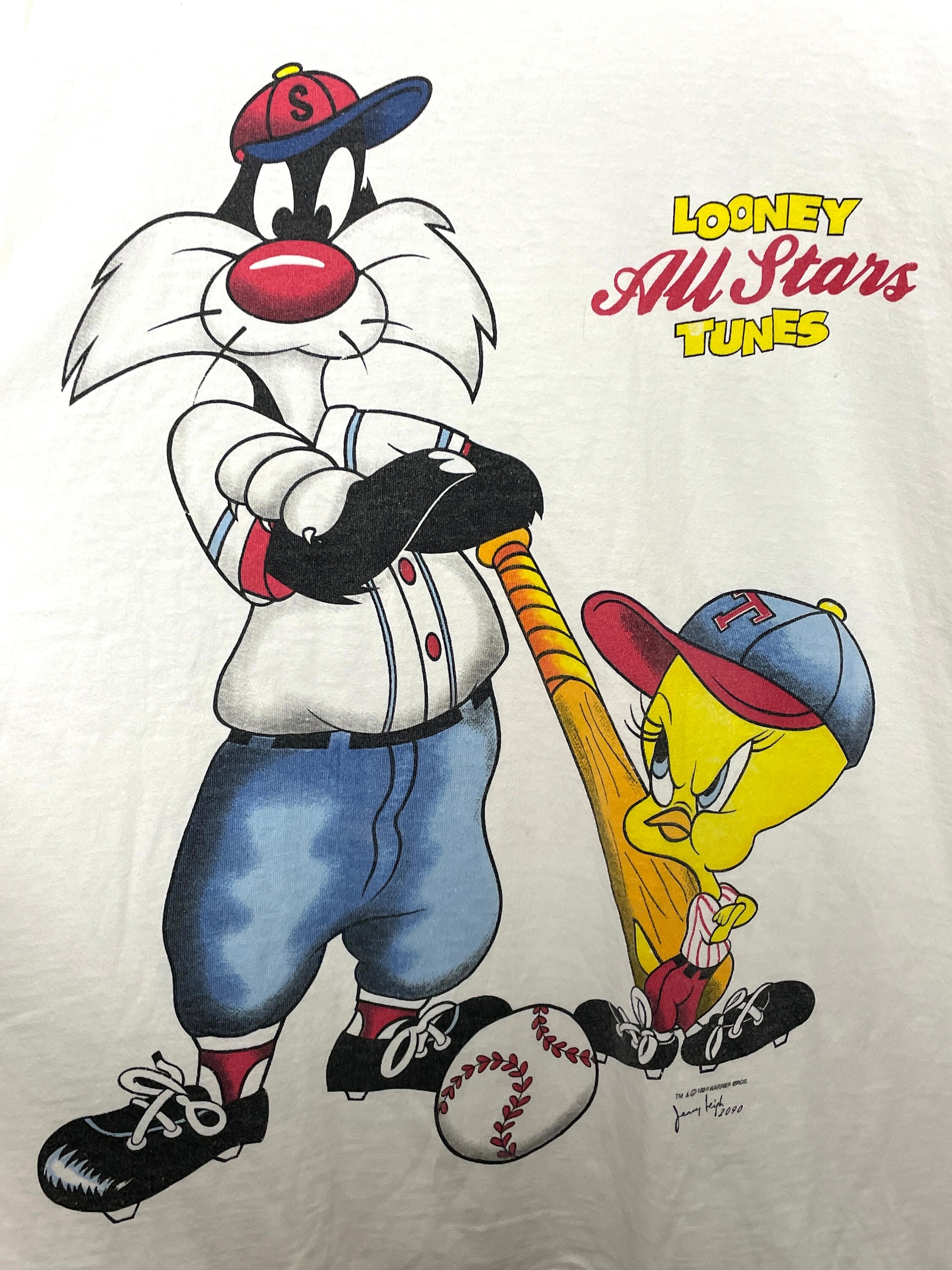 Vintage 1994 Looney Tunes Sylvester Tweety Bird Baseball Graphic Tee ...