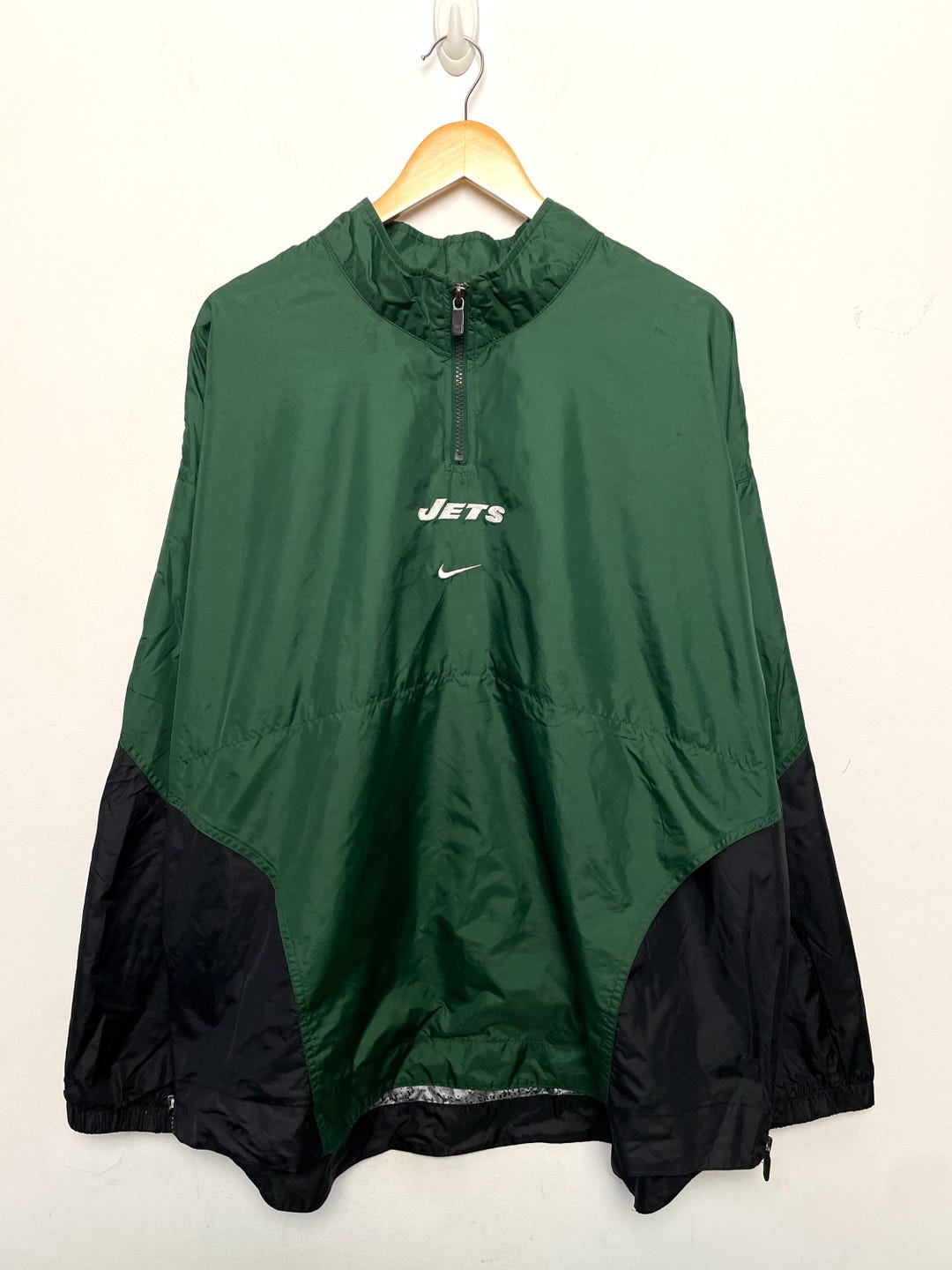 Vintage 1990s New York Jets Nike Mini Swoosh Logo NFL Football Green ...