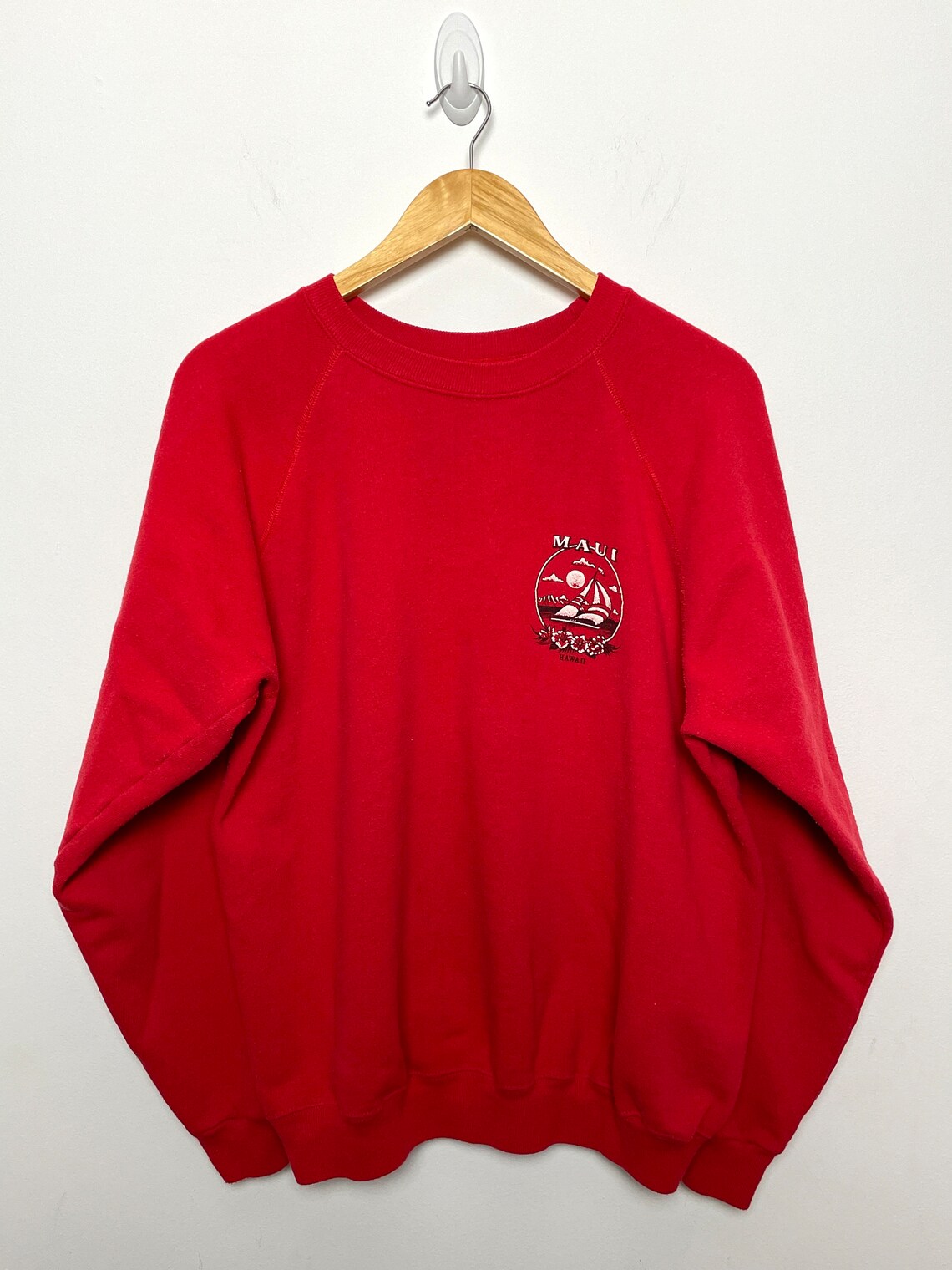 Vintage 1992 Maui Hawaii Sailing Boat Mountain Flower Graphic Puff ...