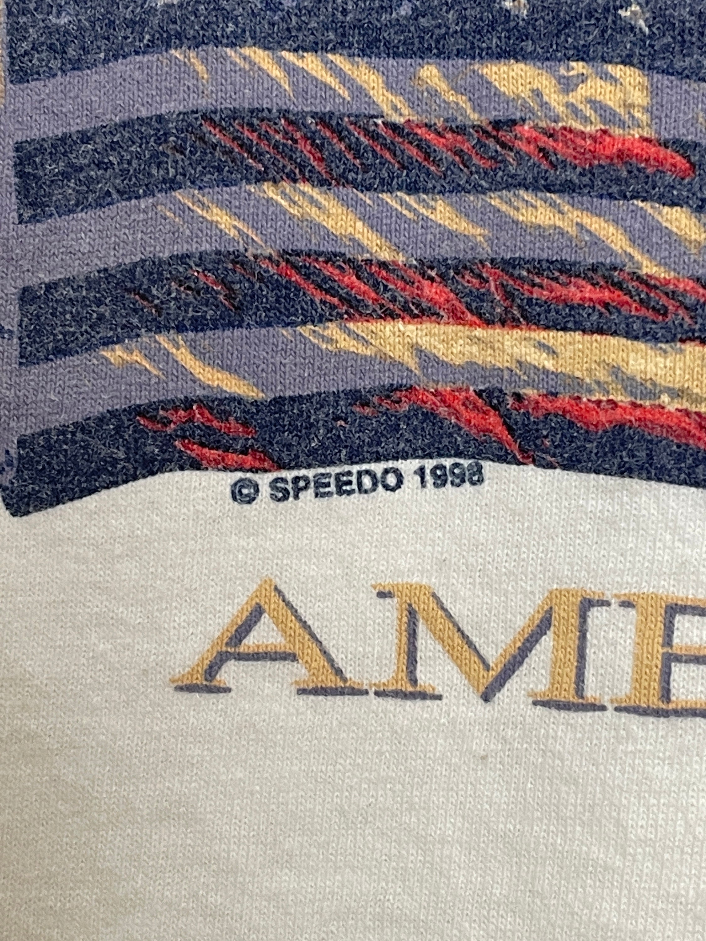Vintage 1998 Speedo America USA Flag Graphic Tee Shirt (size Adult XL ...