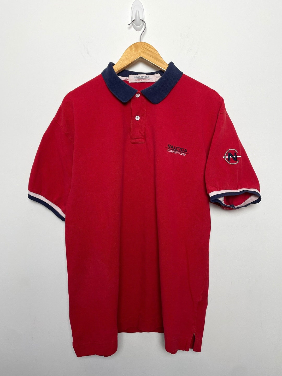 Vintage 1990s Nautica Competition Spell Out Logo Sailing Polo Shirt ...