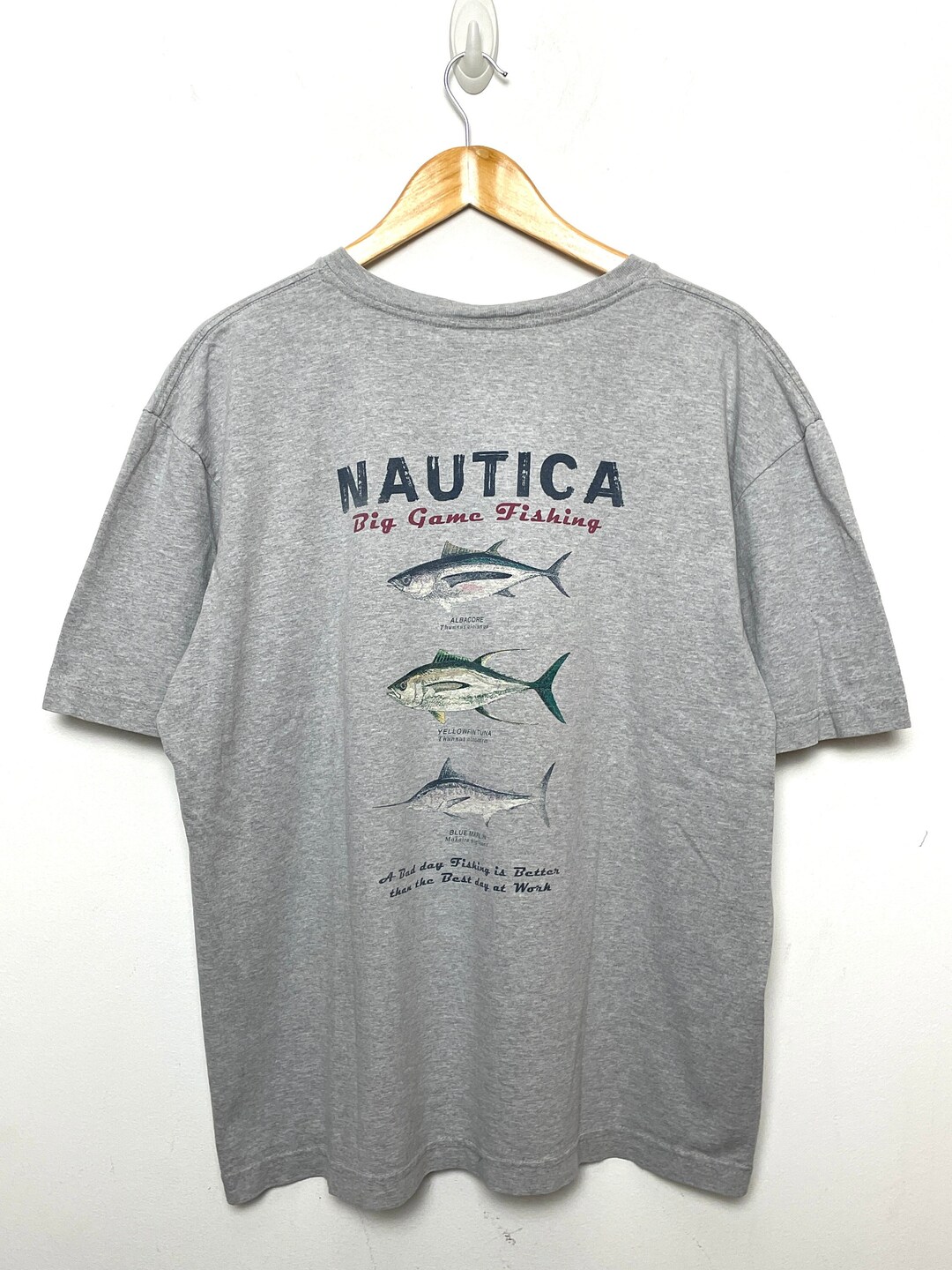 Vintage 1990s Nautica Deep Sea Big Game Fishing Albacore Yellowfin Tuna ...