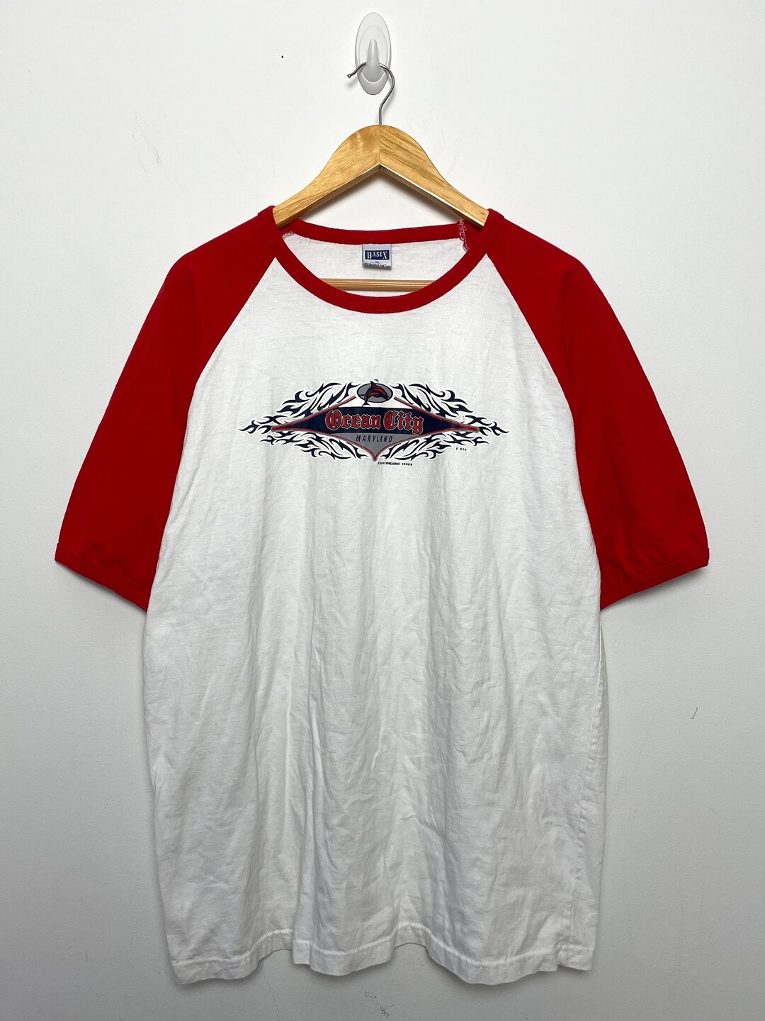 Vintage Y2K Ocean City Maryland Beach Graphic Baseball Tee Shirt (size Adult XL) - Etsy