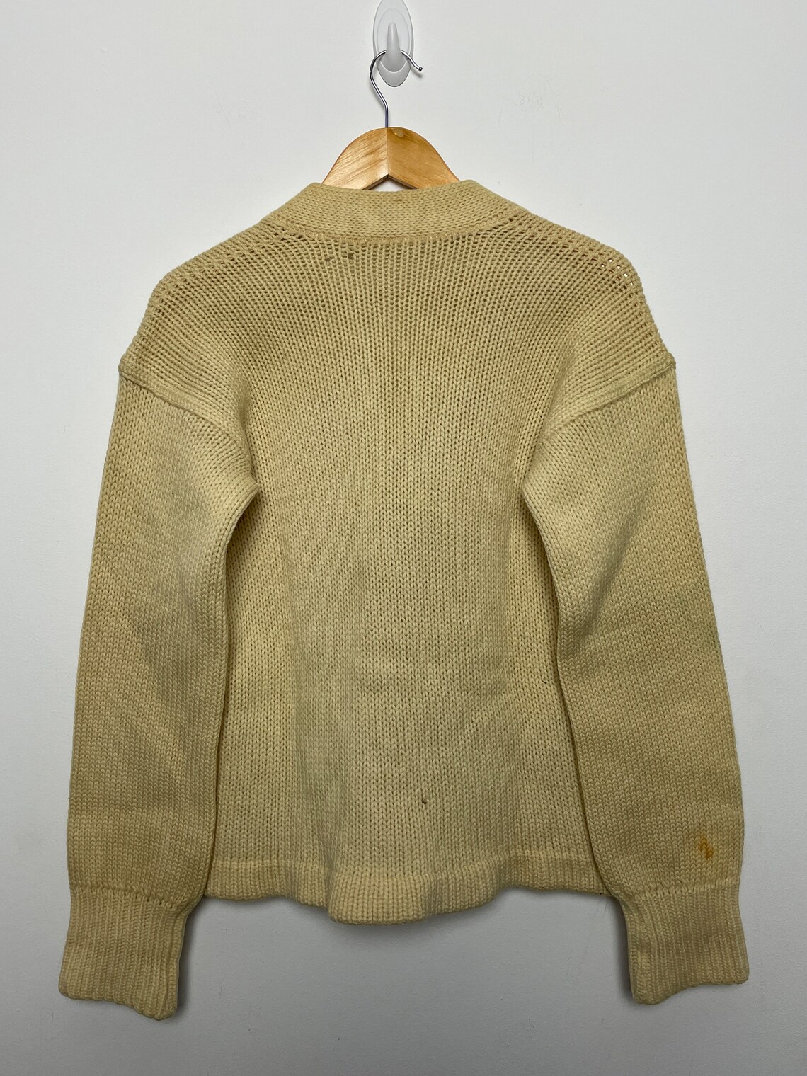 Vintage 1950s Knit Cardigan Button up Athletic Sweater (size Adult ...