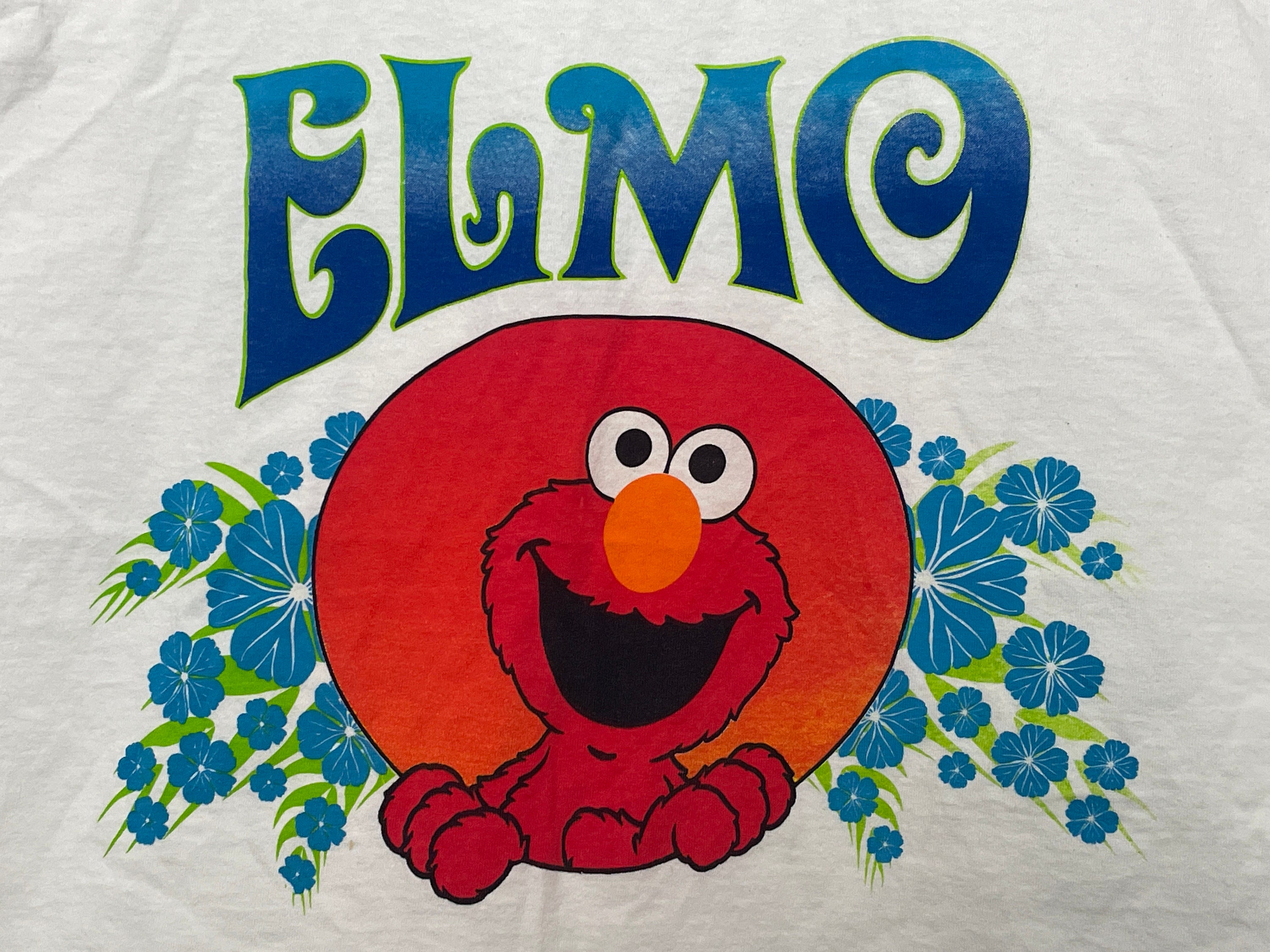 Vintage 1990s Elmo Sesame Street Spell Out Floral Graphic Tank Top ...