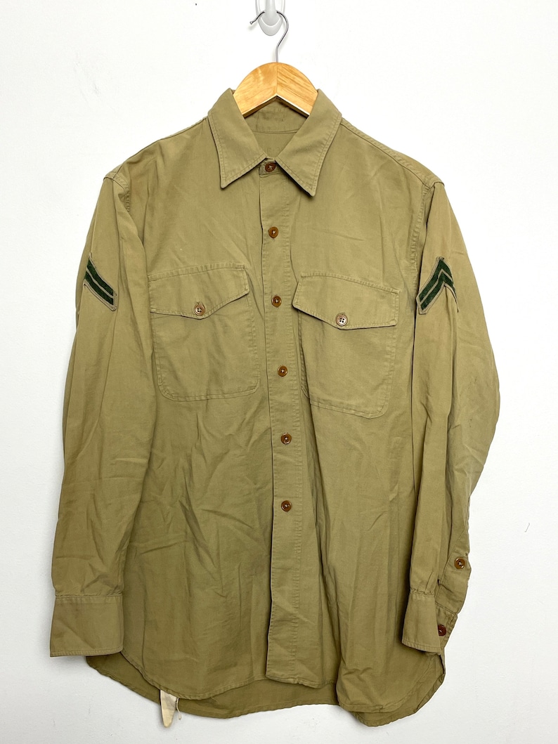Vintage 1960s Vietnam Era Button up Long Sleeve Military Cargo Soldier ...