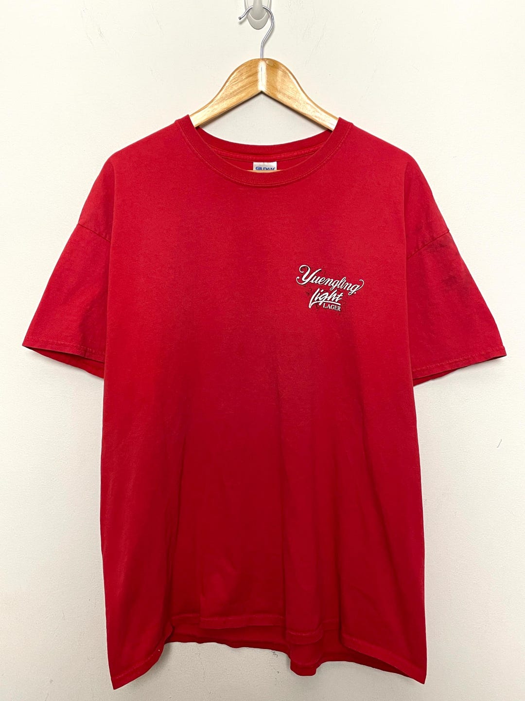 Vintage Yuengling Light Lager Ty Dillon NASCAR Graphic Red Racing Tee ...
