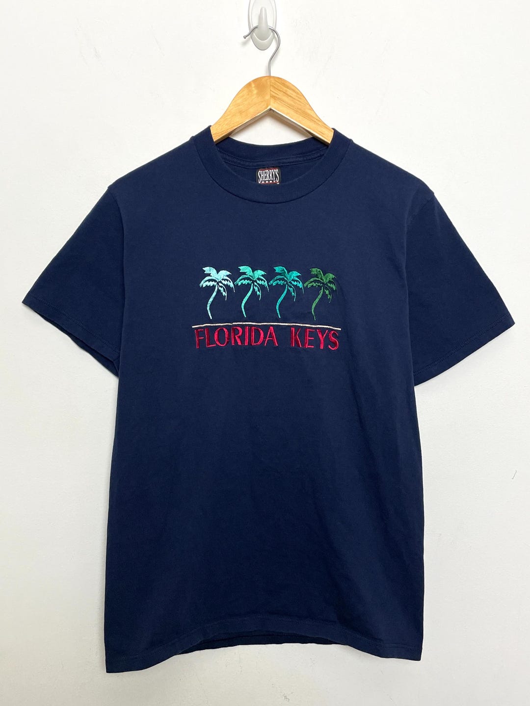Vintage 1990s Florida Keys Embroidered Palm Tree Graphic Spell Out ...