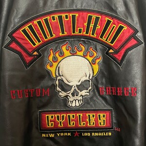 Vintage Outlaw Motorcycles “custom Garage” New York Los Angeles Flame ...