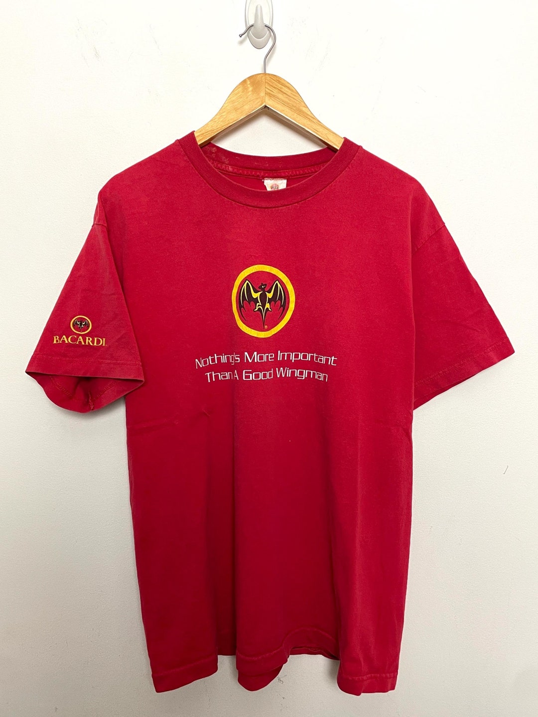 Vintage 1990s Bacardi Rum Bat Logo “good Wingman” Spell Out Liquor ...