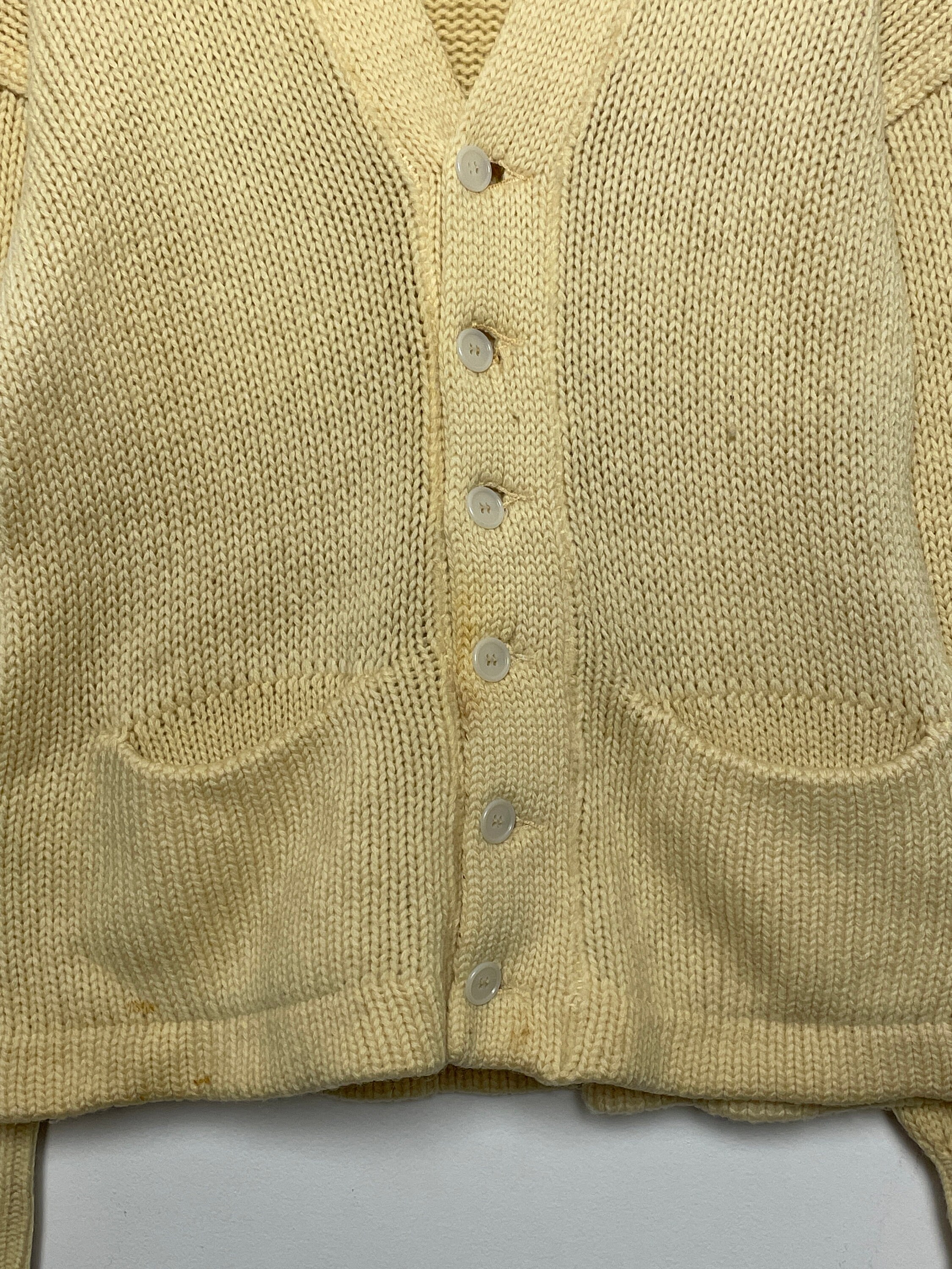 Vintage 1950s Knit Cardigan Button up Athletic Sweater (size Adult ...