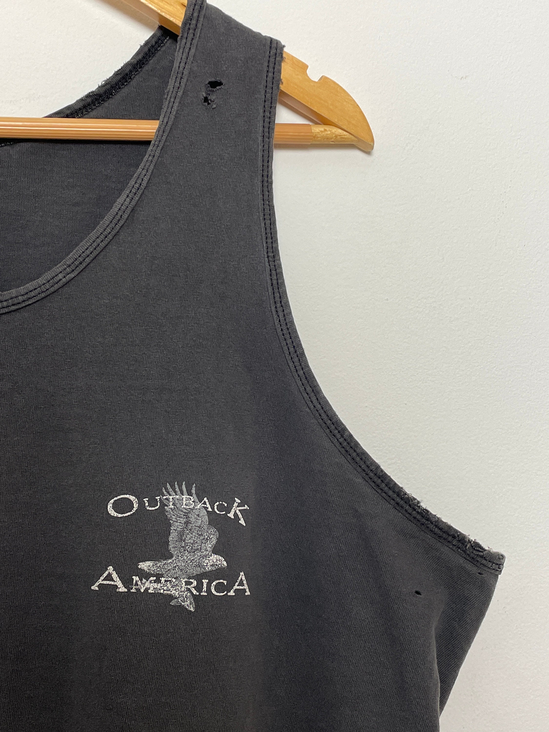 Vintage 1990s Outback America Red Drum Fish Graphic Faded Tank Top ...