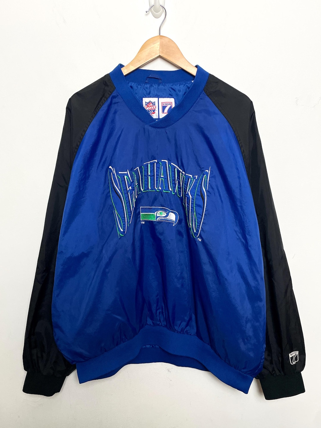 Vintage 1990s Logo 7 Seattle Seahawks NFL Football Windbreaker Pullover ...