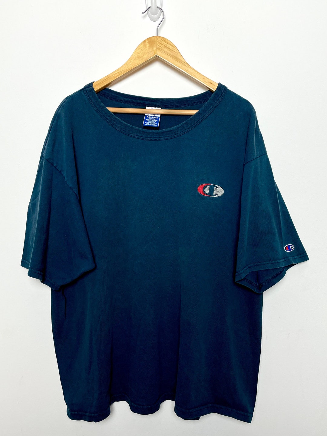Vintage 1990s Champion Embroidered Two Tone C Logo Graphic Tee Shirt ...