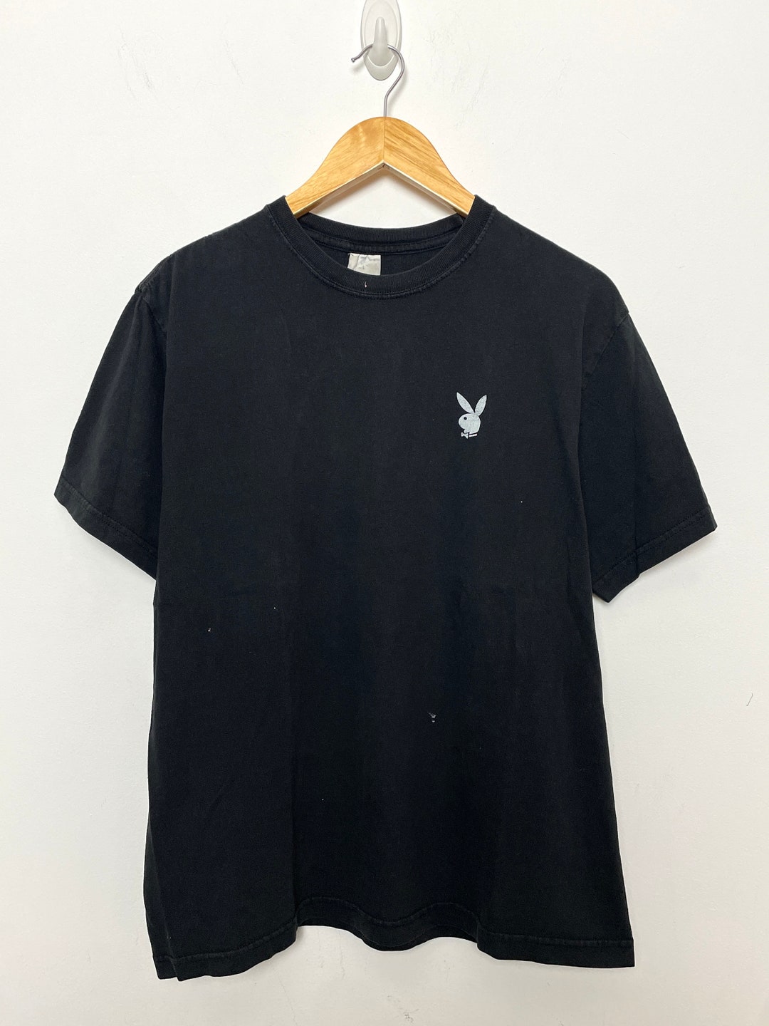 Vintage 1990s Playboy Magazine Hugh Hefner Graphic Bunny Logo Tee Shirt ...