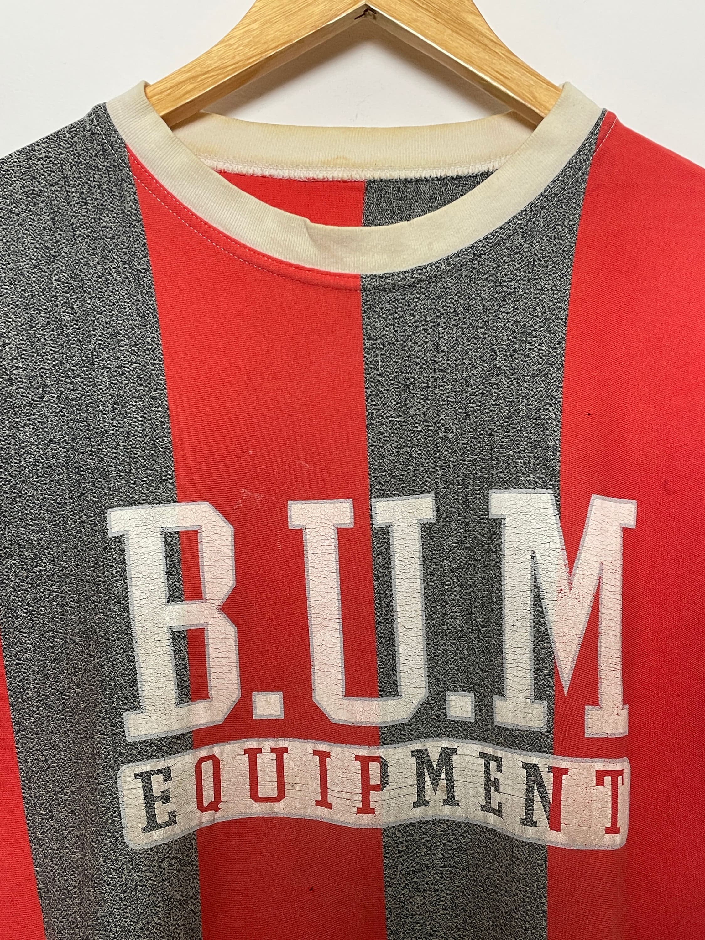 Vintage 1990s Bum Equipment Vertical Striped Spell Out Logo Graphic ...