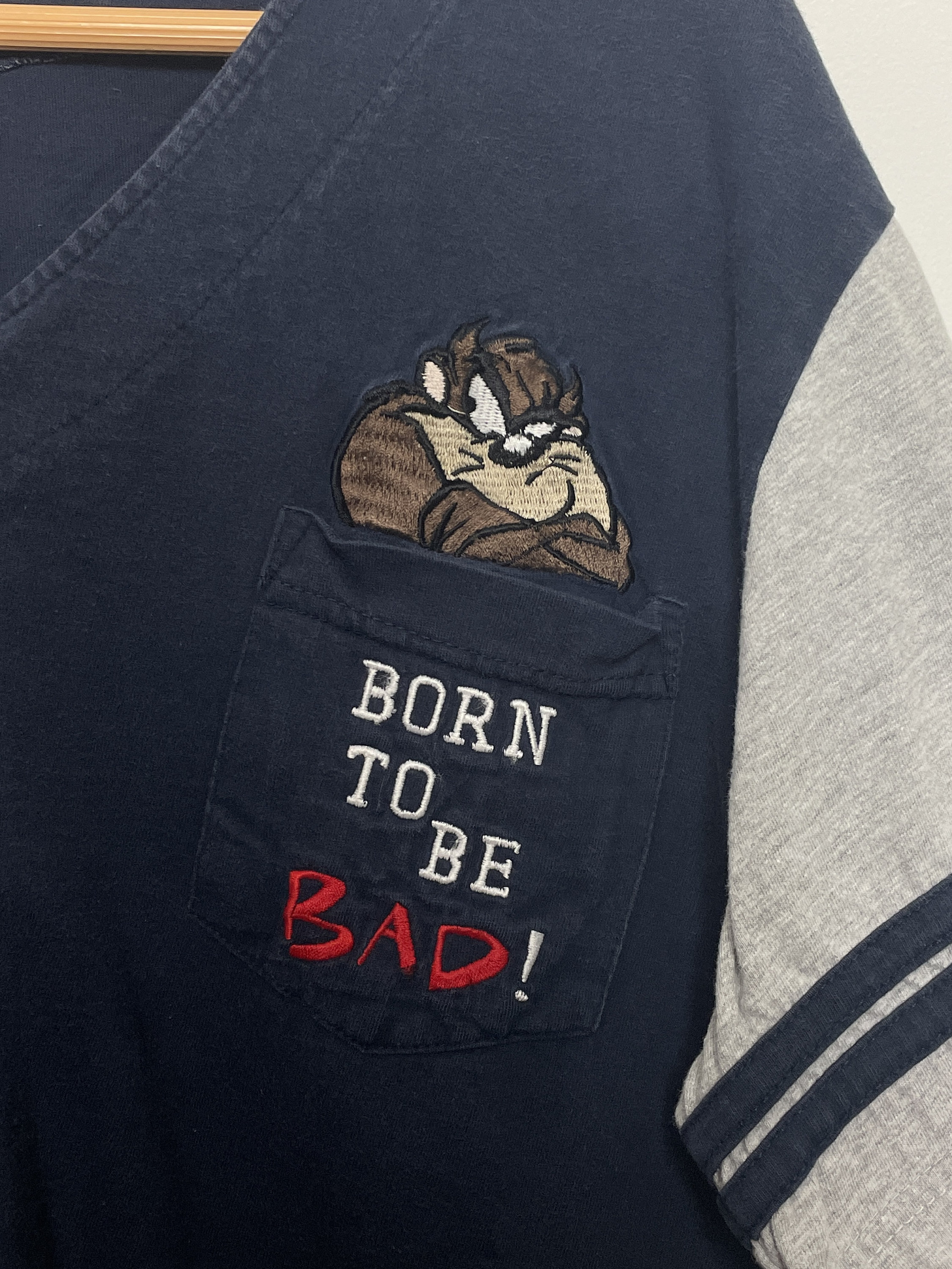 Vintage 1990s Taz Looney Tunes Born to Be Bad Embroidered Spell Out ...