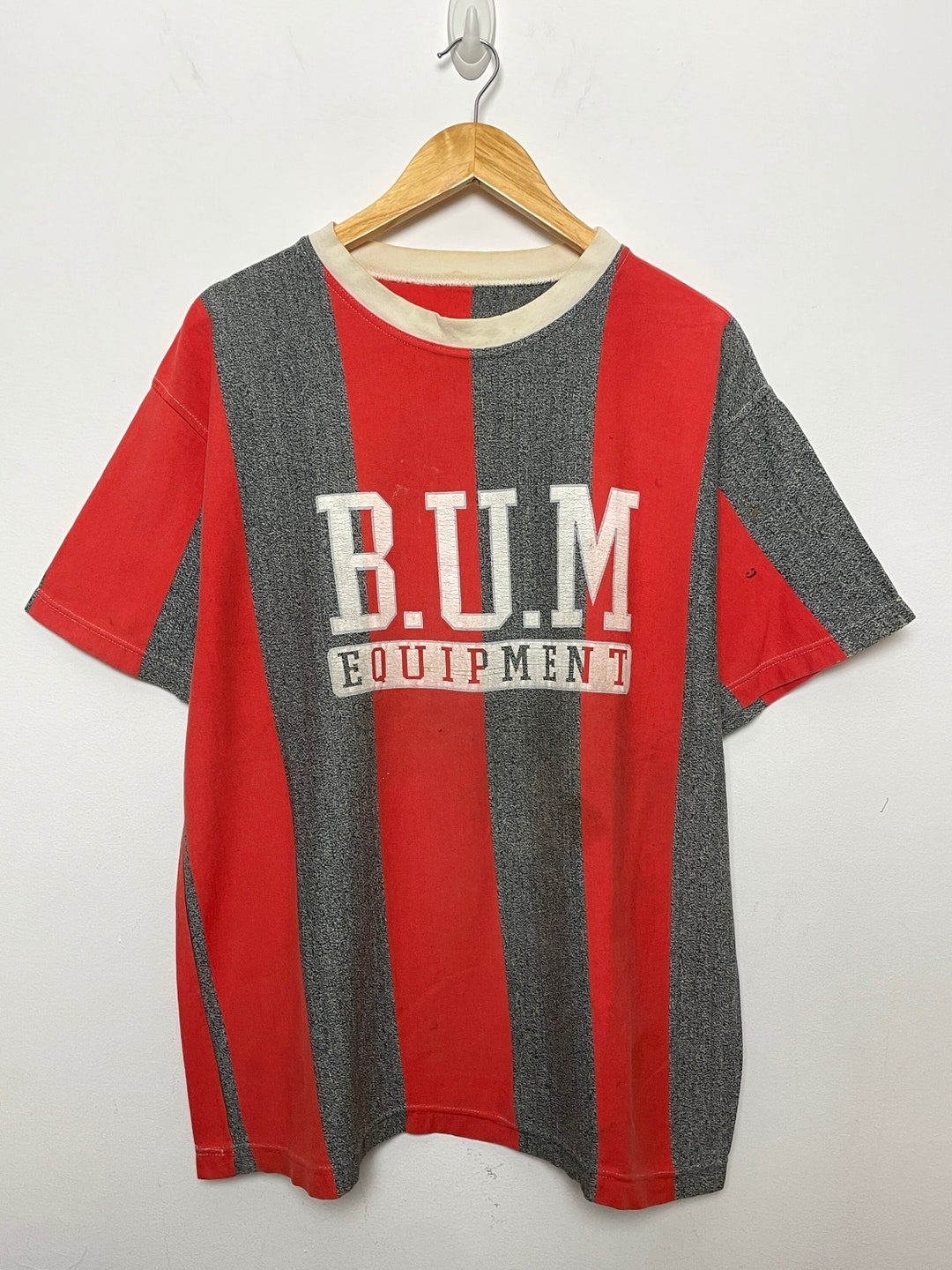 Vintage 1990s Bum Equipment Vertical Striped Spell Out Logo Graphic ...