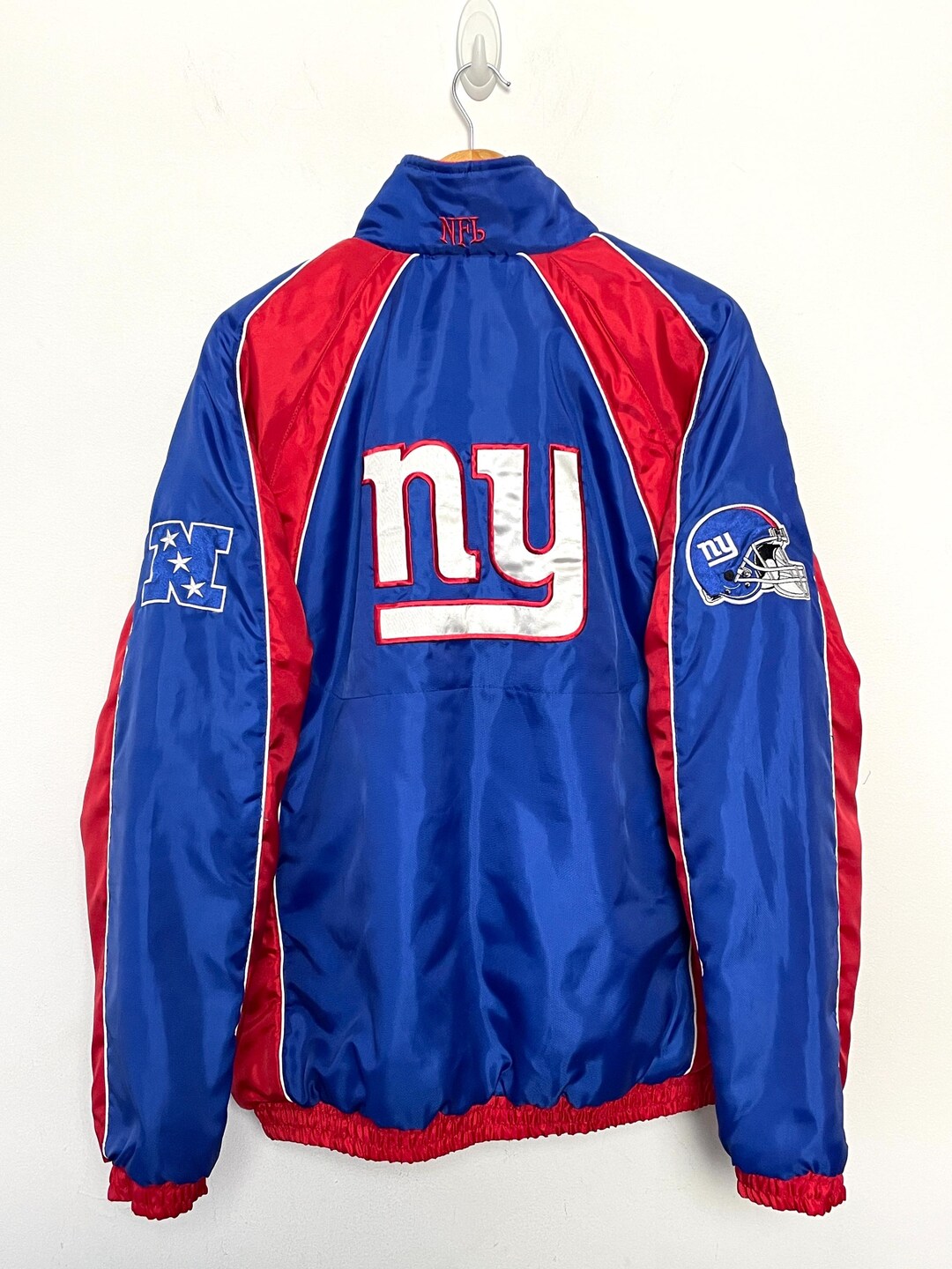 Vintage 1990s New York Giants NFL Football NFC Zip up Reversible Puffer ...