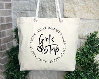 Girls Trip Tote Bag, Girls Weekend Tote, Besties Matching Bags, Road ...