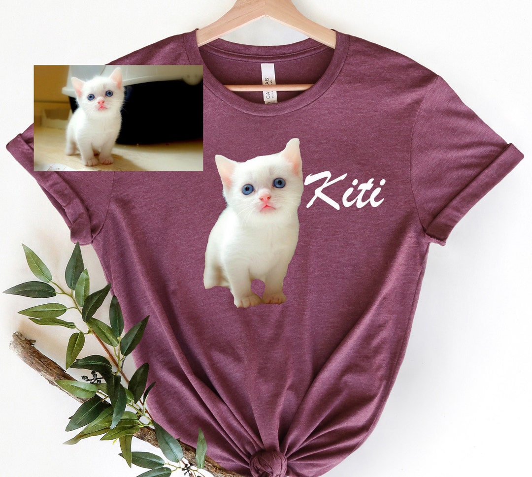 Custom Cat Photo and Name Shirt Personalized Cat Shirt Cat - Etsy