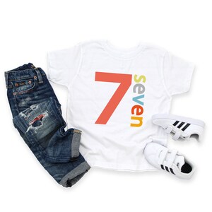 7th Birthday Shirt, 7th Birthday Outfit, Seven Birthday Shirt, 7th ...