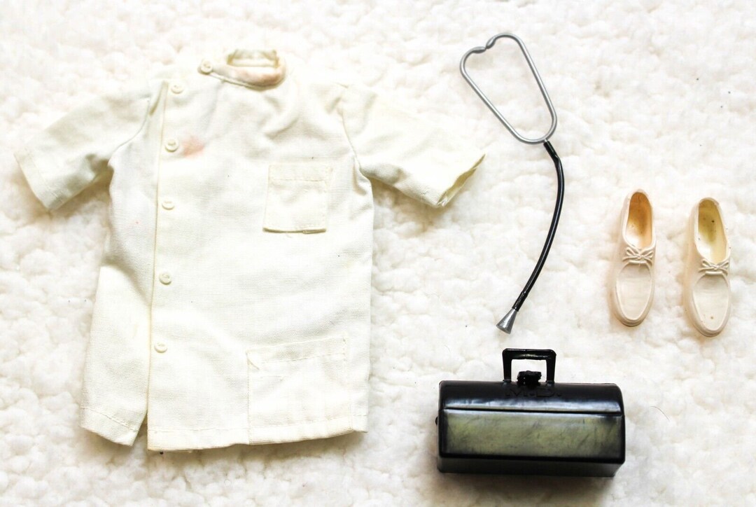 Vintage Barbie Dr. Ken 793 Shirt Medical Bag Stethoscope Shoes 1963 ...