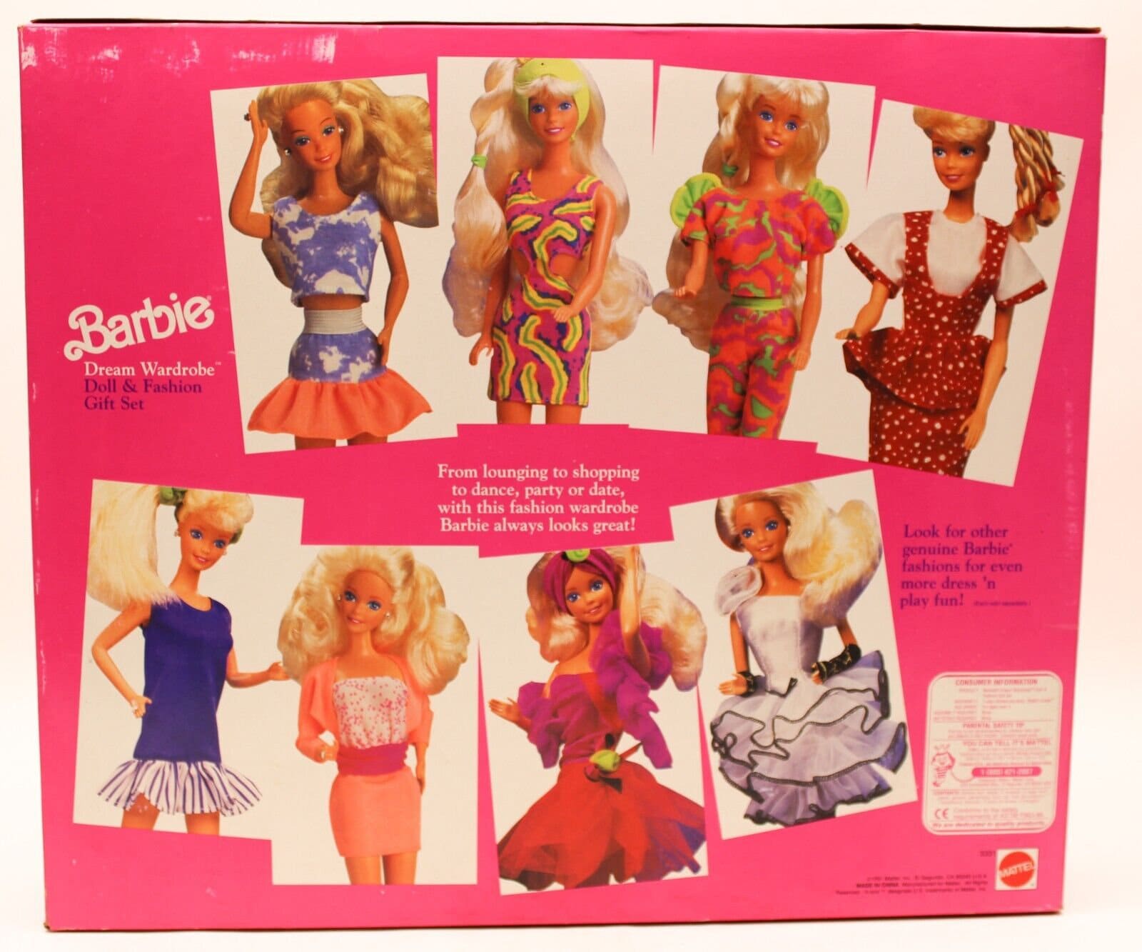 Vintage 1991 Dream Wardrobe Barbie Doll & Fashion Gift Set 3331 Mattel ...