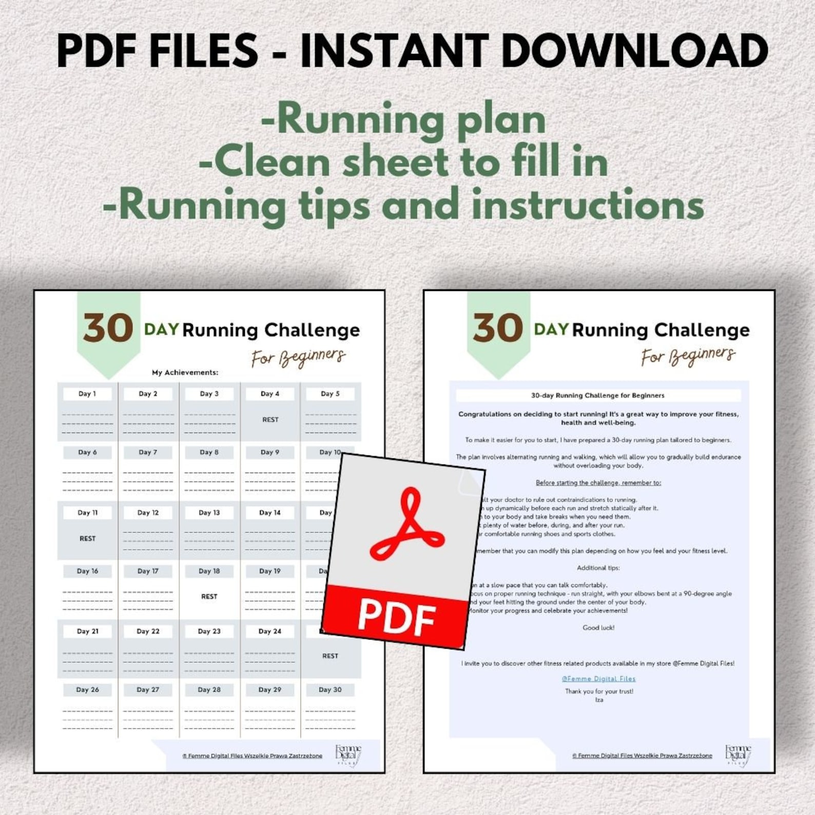 30-day Running Challenge for Beginner, Jogging Schedule, Run Every Day ...