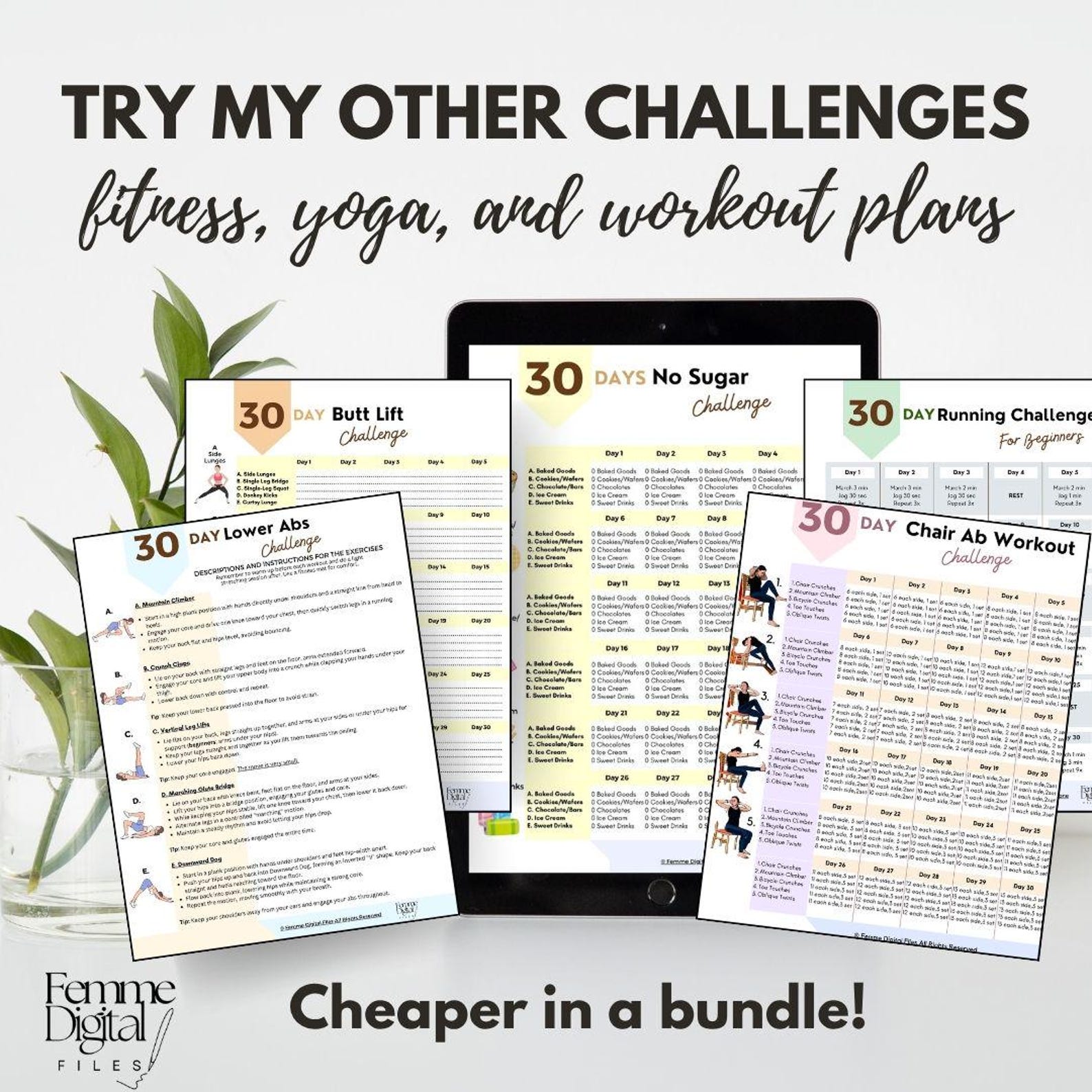 30-day Somatic Exercise, Yoga Challenge Printable, Emotional Regulation ...